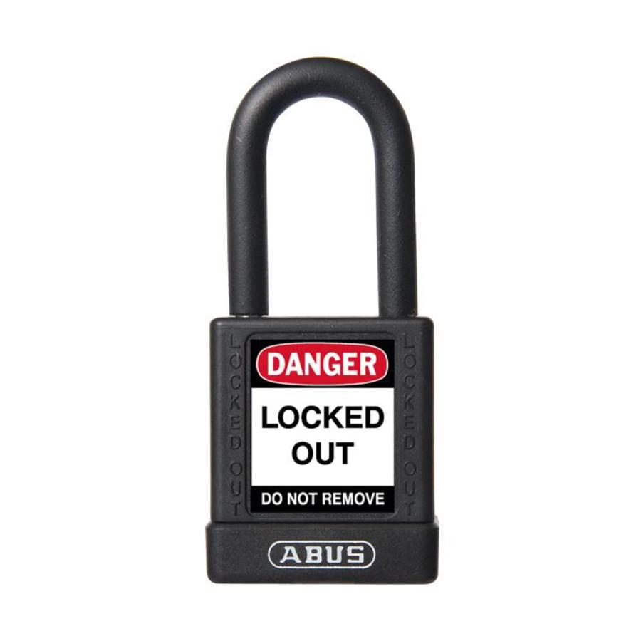 Aluminum safety padlock with black cover 74/40 - lockout-tagout-shop