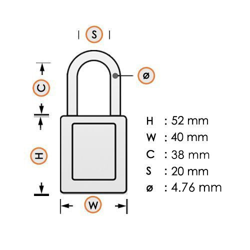 Abus Sicherheits-vorhängeschloss mit oranger Abdeckung 76IB/40 - lockout-tagout-shop