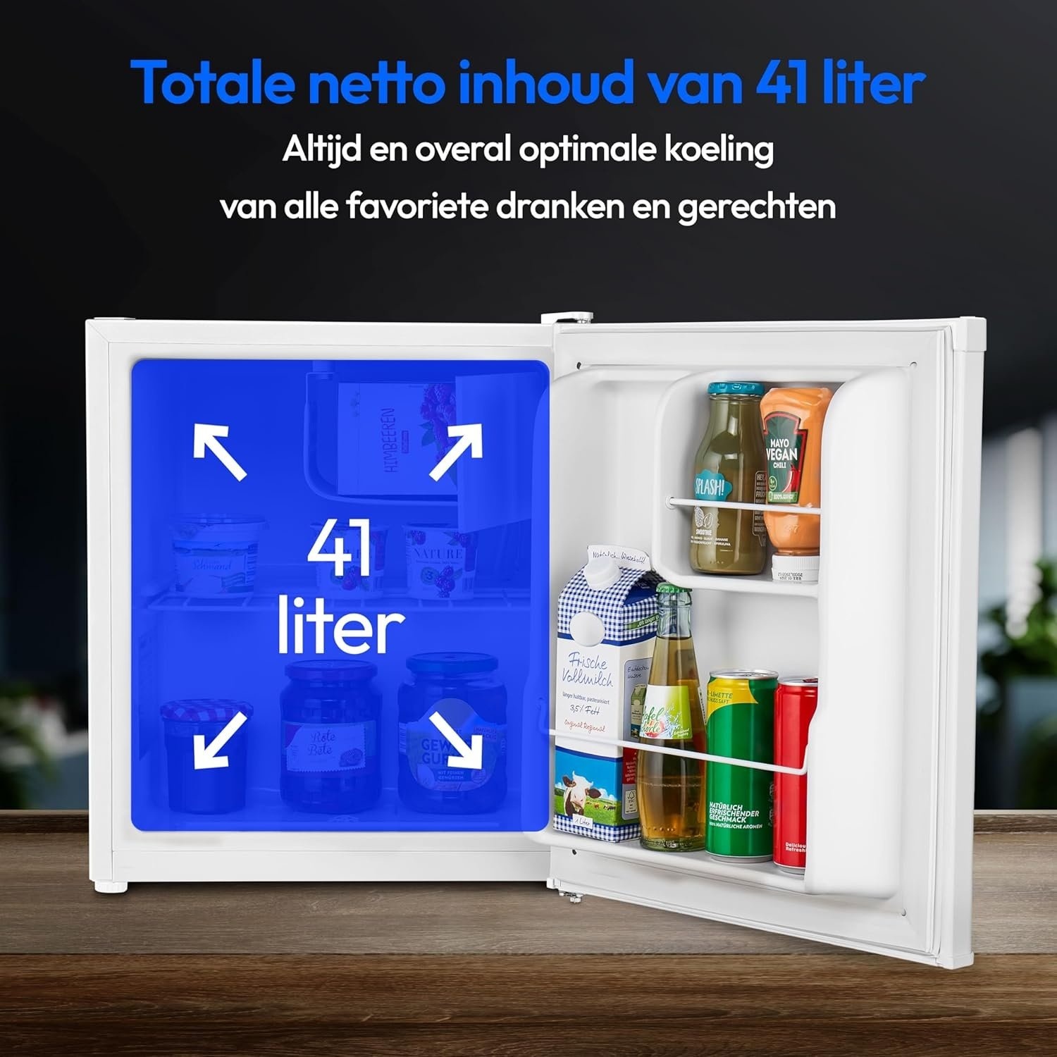 Nurion Mini Koelkast - 40L - Kleine ijskast - Vrijstaand - Compact ...
