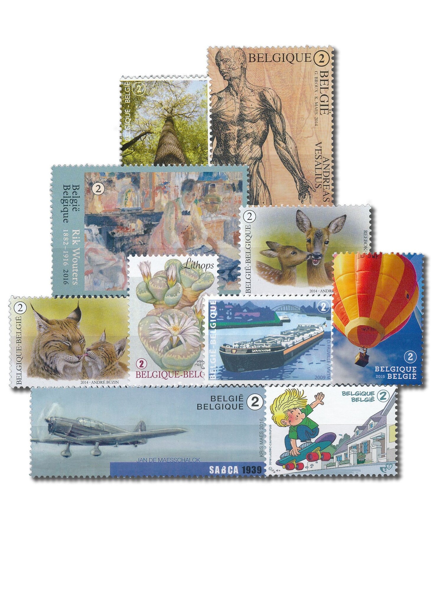 Postzegels kopen Bpost - 10 postzegels België - Tarief 2 - Postzegel.be