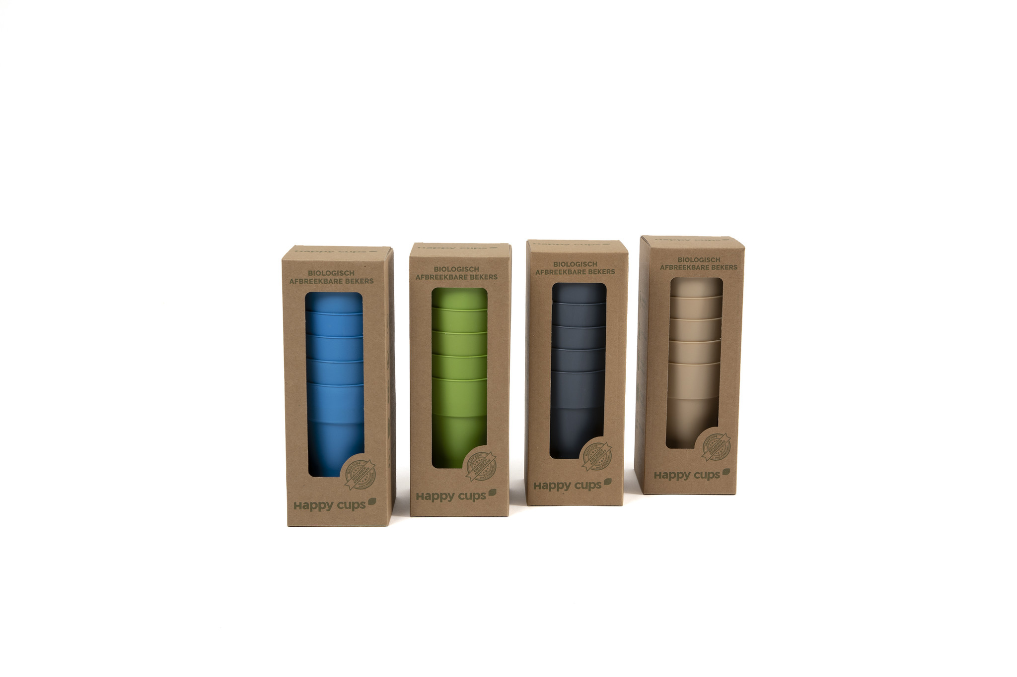 PHA bioplastic bekers - Giftset blauw - 6 stuks - Circulairewebshop ...