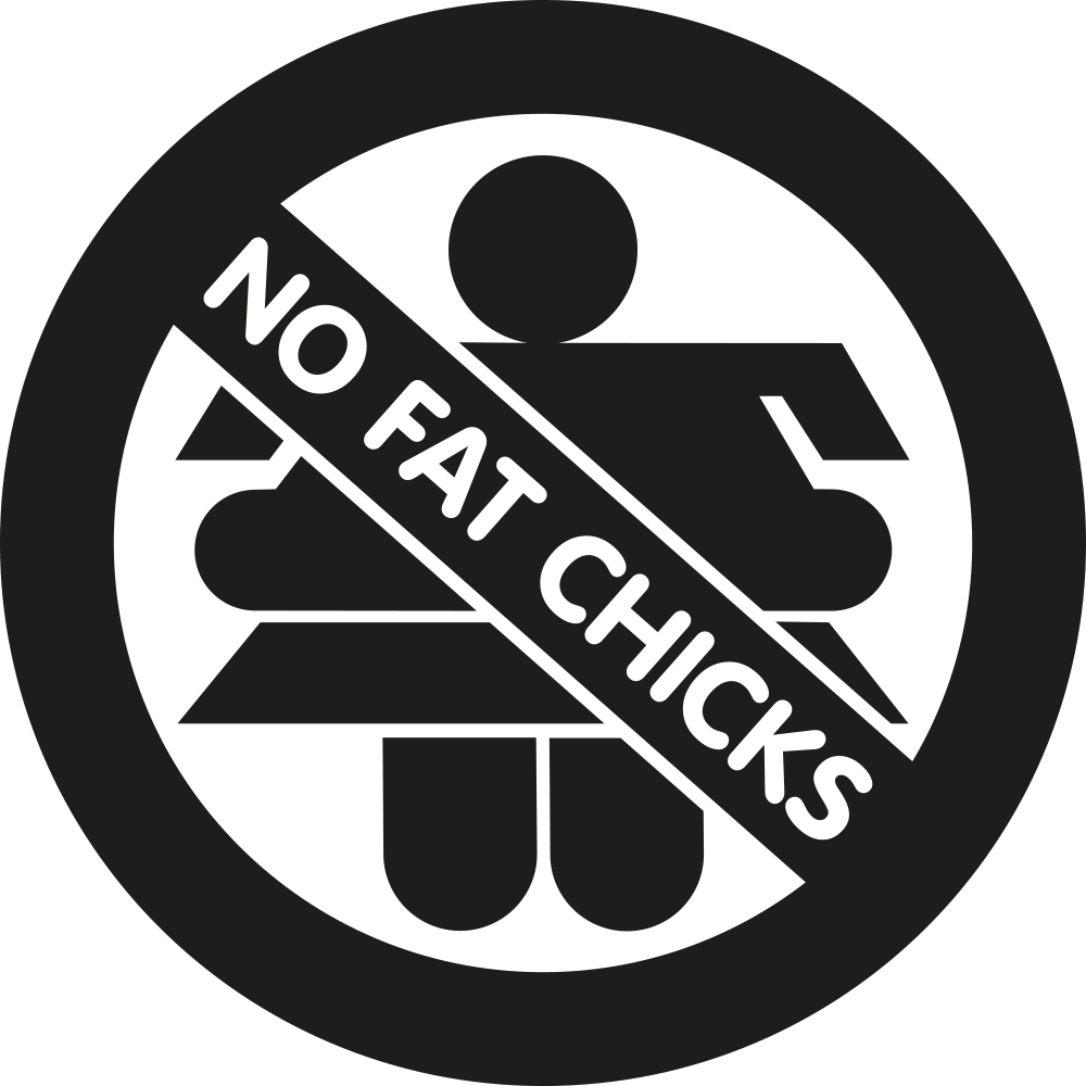 No Fat Chicks Rond Tuningstickers