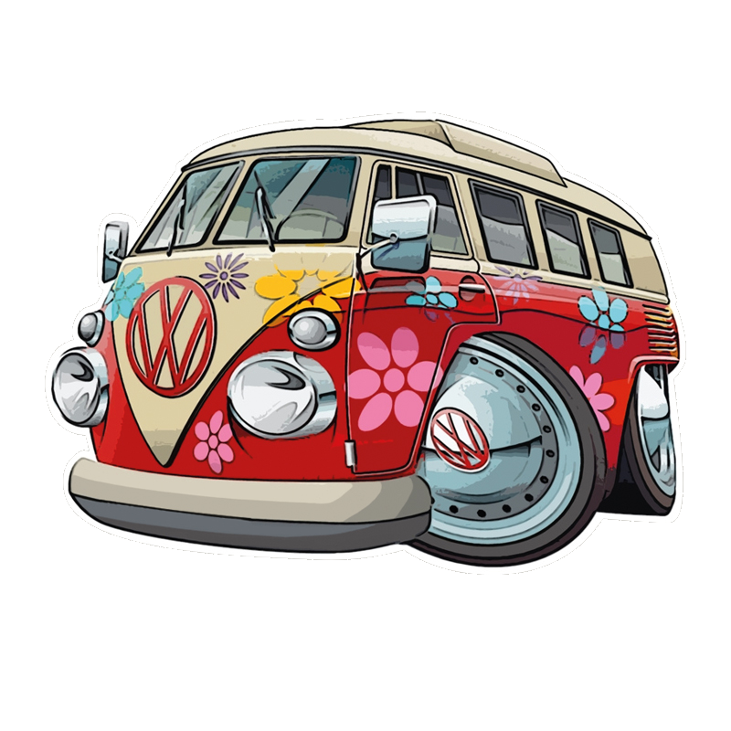 Bus Flower Power sticker - Tuningstickers