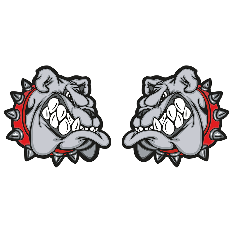 Bulldog stickerset - links + rechts - Tuningstickers