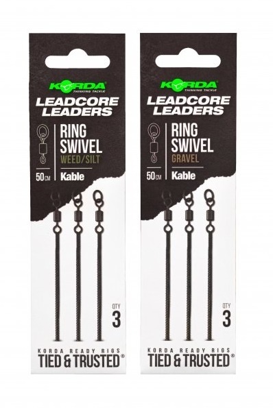Korda Leadcore Leader + Ring Swivel - Hareco Hengelsport