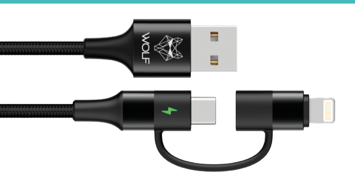 Wolf Powertech 2 In 1 Charging Cable - Hareco Hengelsport