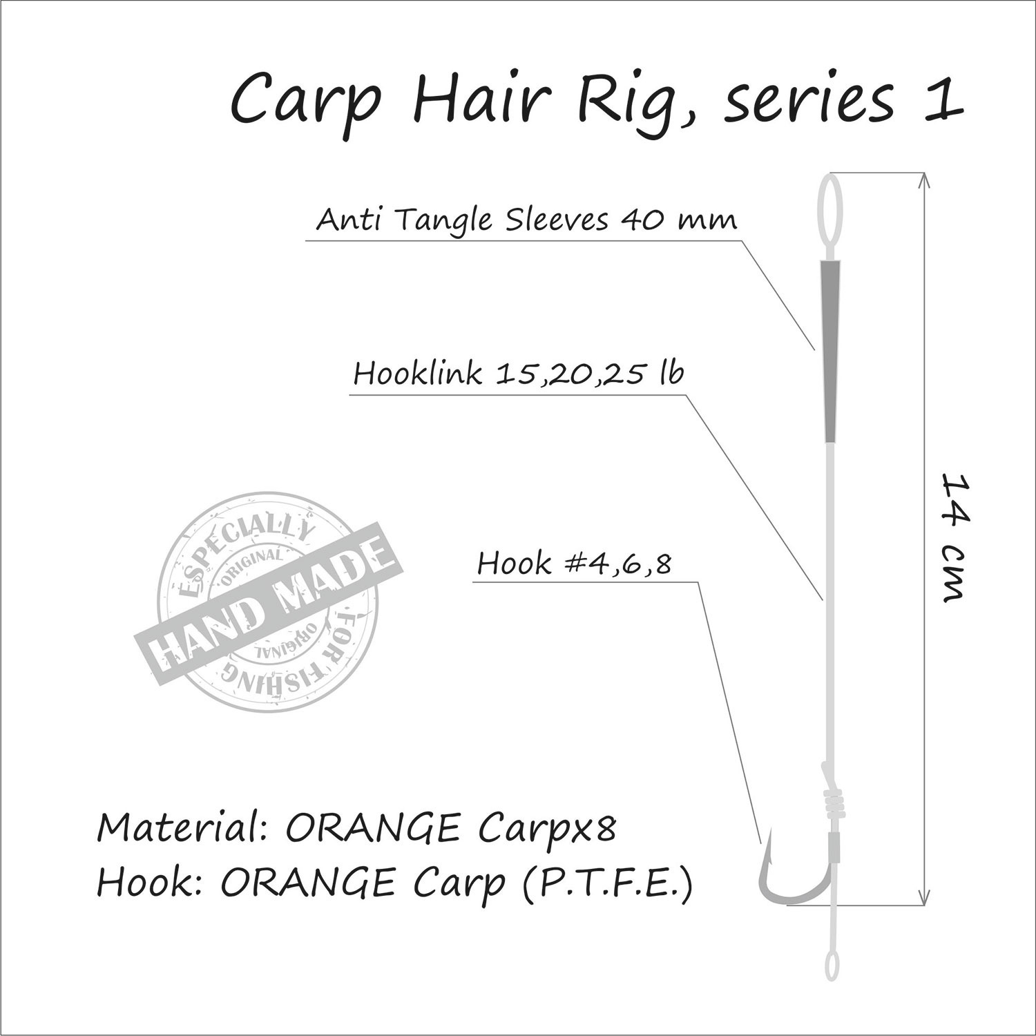 Life Orange Carp Hair Rigs - Hareco Hengelsport