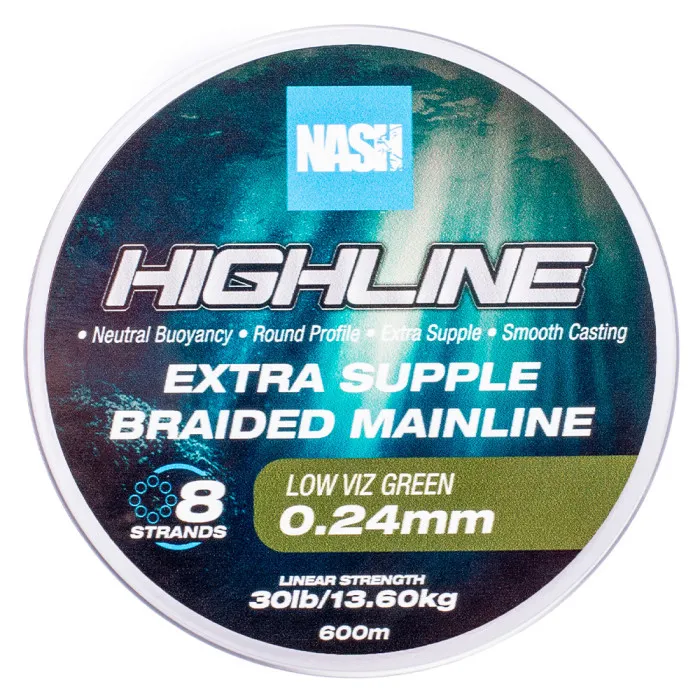 Nash Highline Foating Braid Green - Hareco Hengelsport - Hareco Hengelsport