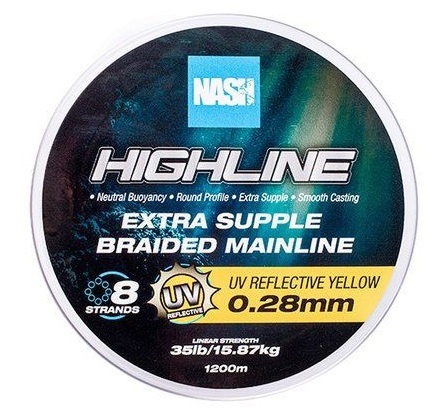 Nash Highline Foating Braid UV Yellow - Hareco Hengelsport - Hareco ...