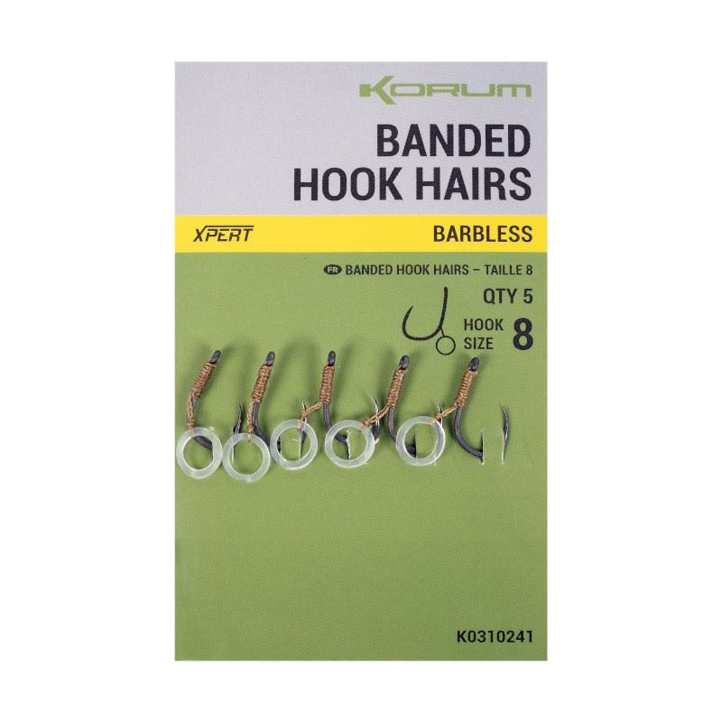 Korum Banded Hook Hairs Barbless - Hareco Hengelsport