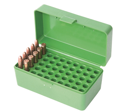 MTM Ammo box 50 round flip-top 22 hornet green | SEM Jacht & Schietsport