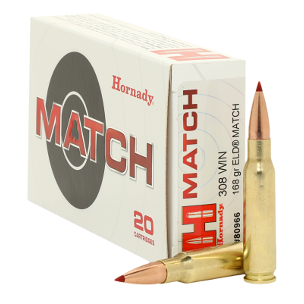 Hornady Cartridges Match .308 Win ELD Match 168 grain | SEM Jacht ...