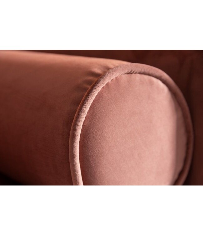 Design 3-zits loungebank COSY VELVET 220cm oudroze fluwelen veerkern ...