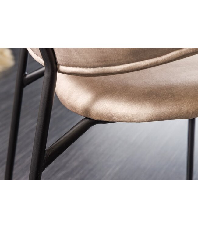 Design stoel Vogue Fluweel champagne Grijs zwart/ 43152 - Meubello®