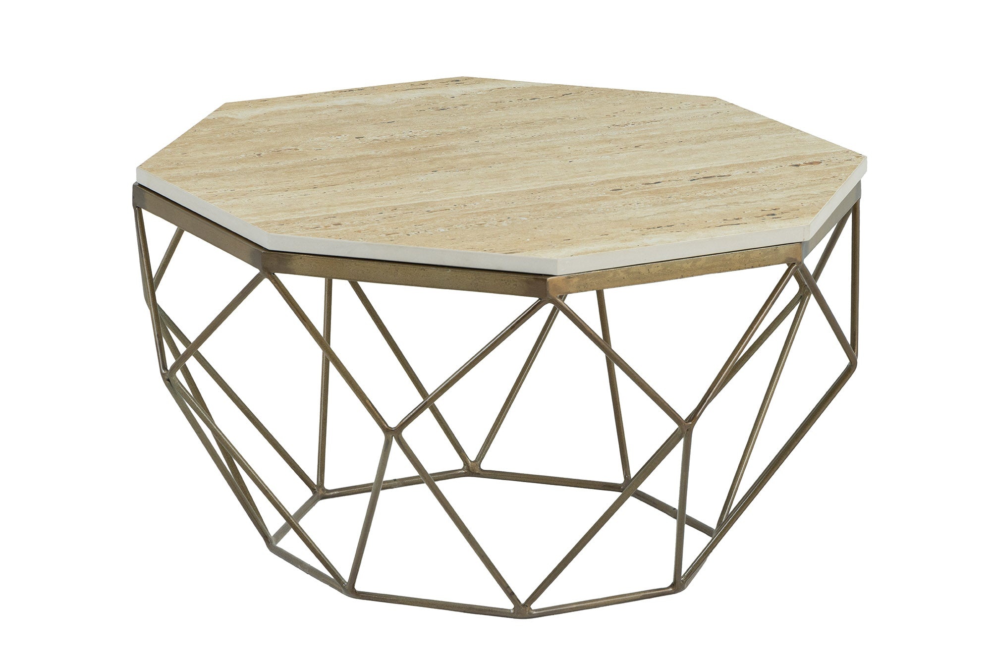 Invicta Interior Salontafel DIAMOND 70cm rek ijzer messing top ...