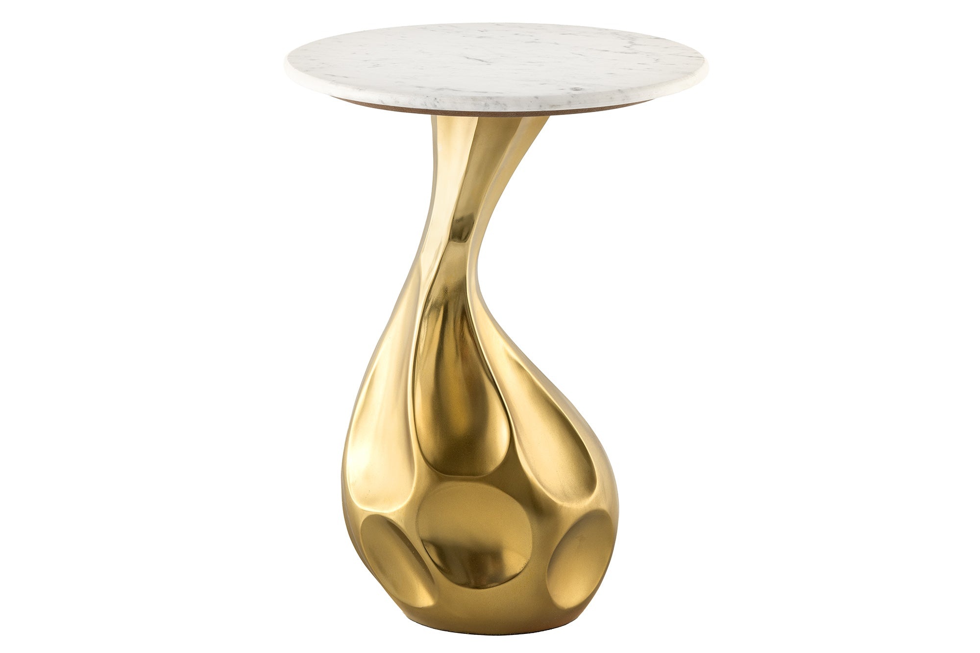 Invicta Interior Side table TEAR 60cm goud wit marble - 44834 - Meubello®