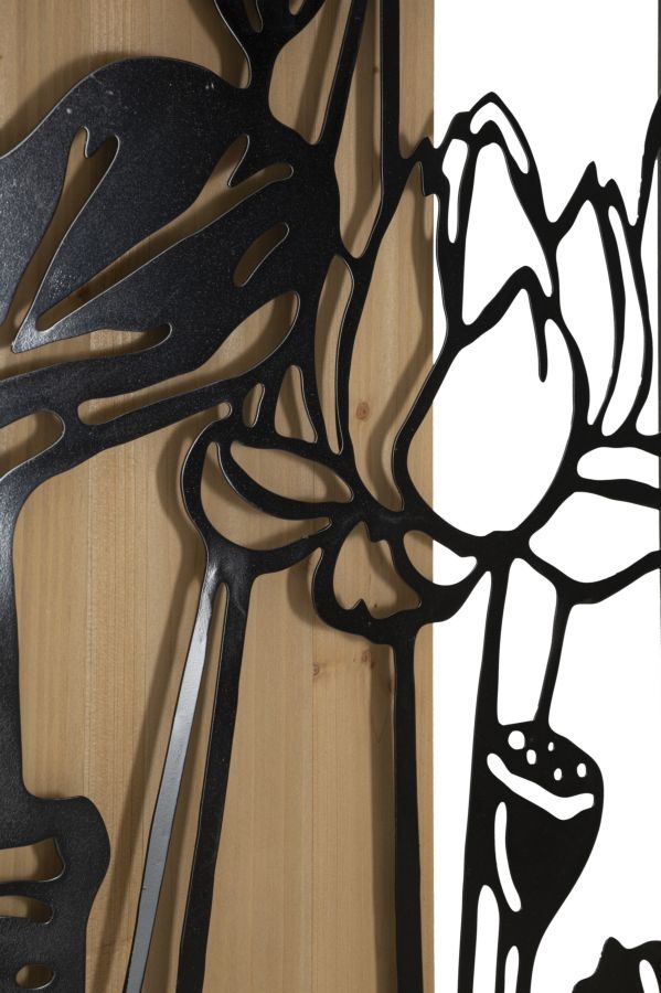 Mauro Ferretti WANDPANEEL LOTUS IJZER EN HOUT CM 60X2X90 - Meubello®