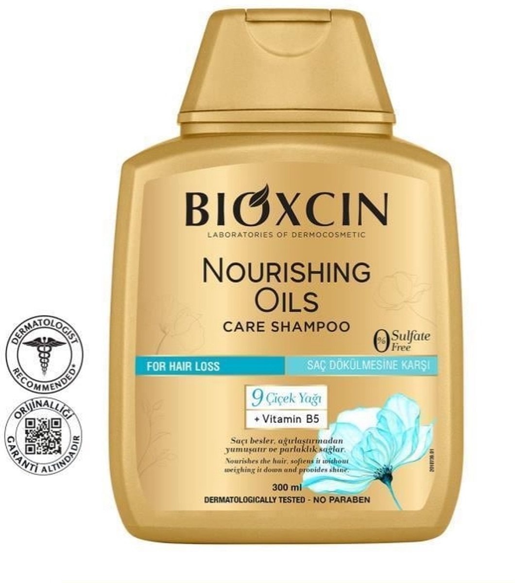 Bioxcin Nourishing Oils Shampoo – 9 Flower Oils & Vitamin B5 – 300 ml ...