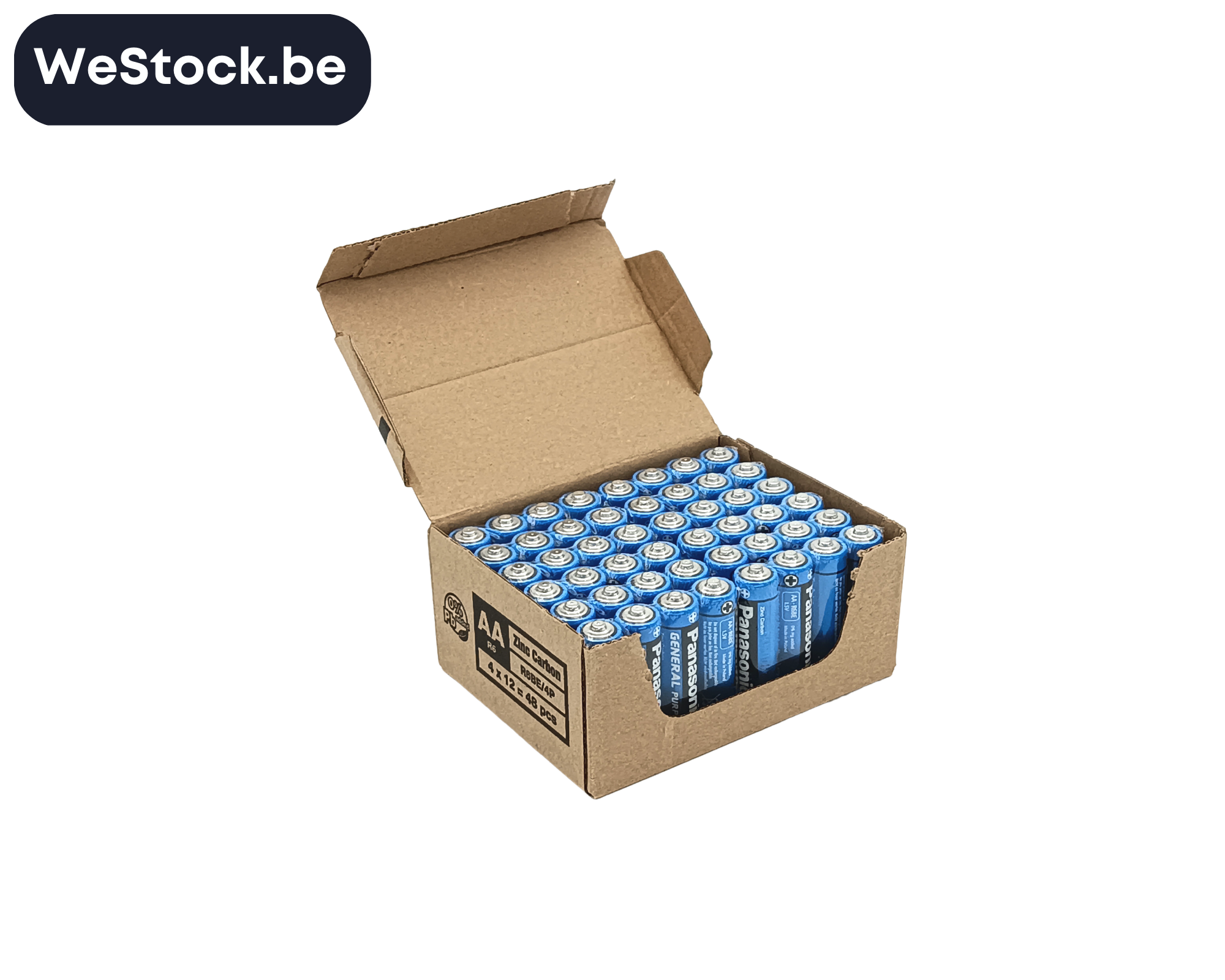 [Panasonic] Piles | AA | Zinc-Carbone | 4 Piles - WeStock.be