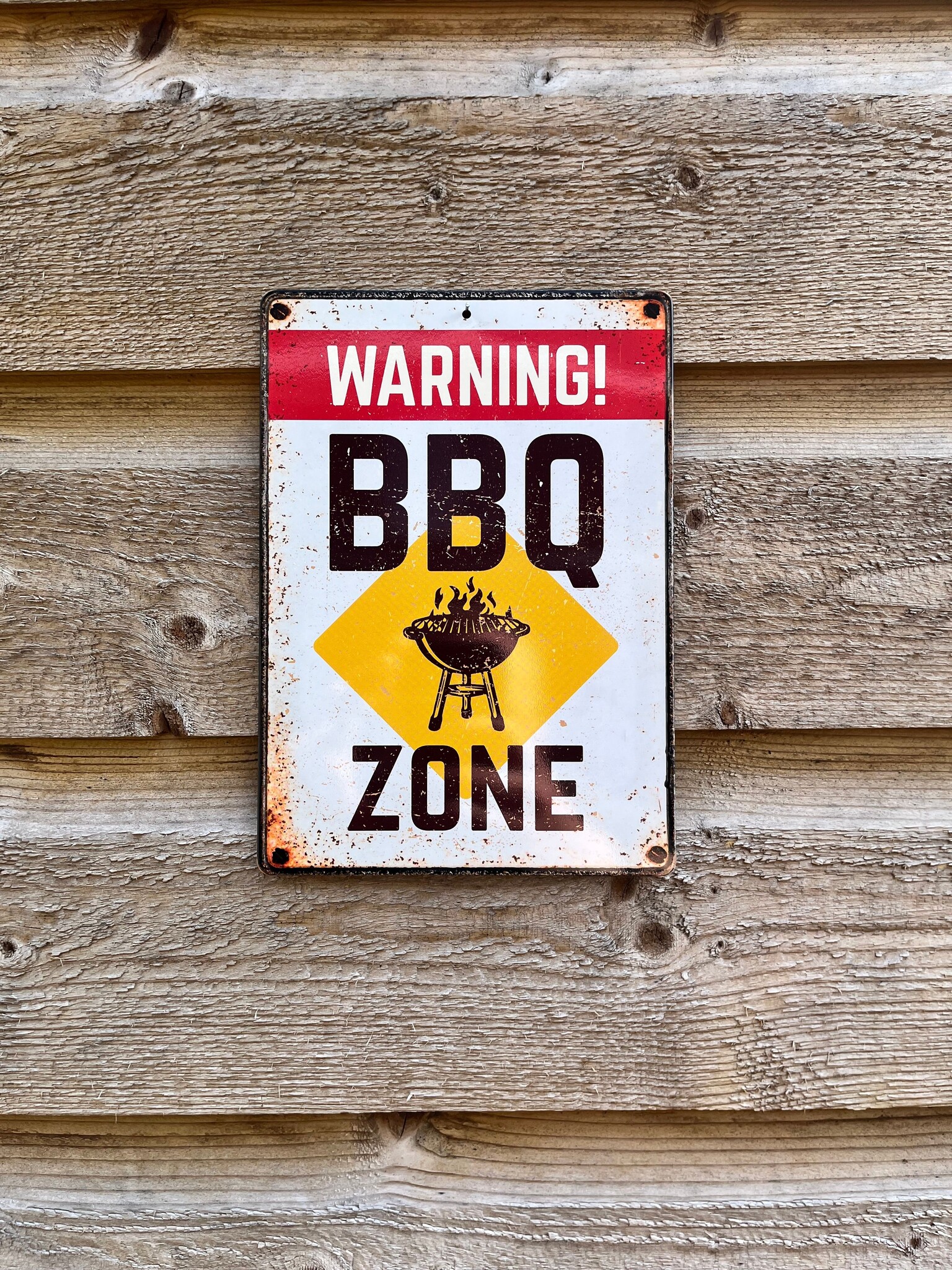 Bord Warning BBQ Zone 20x30cm - Klikto - BBQ Boutique | Barbecues ...