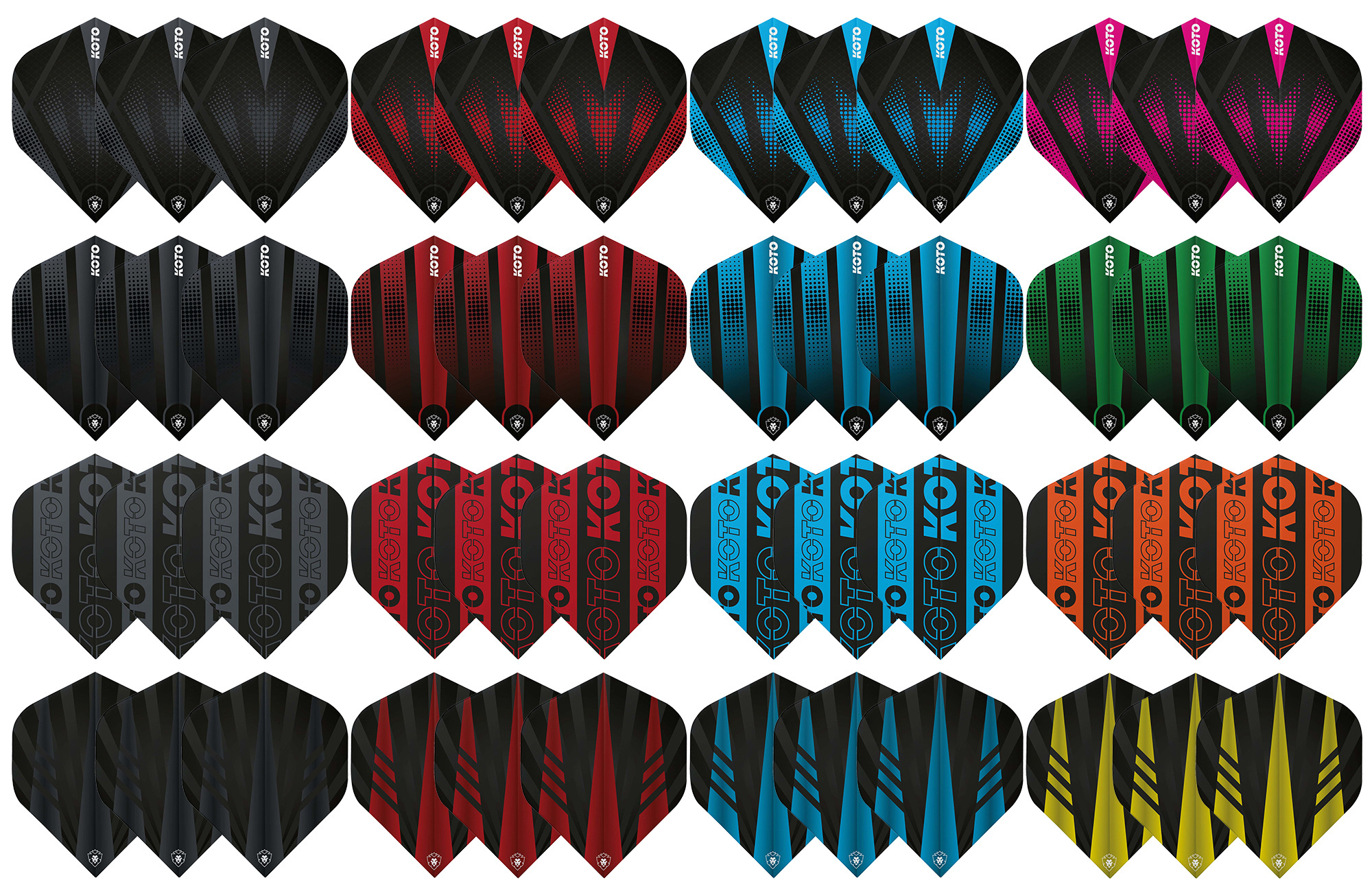 KOTO Standard Flight Collection (16 sets) Darts Flights - Dartshopper.eu