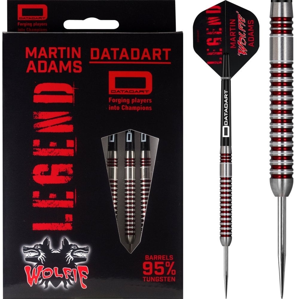 Martin Adams Electro Red & White 95% Steel Tip Darts - Dartshopper.eu