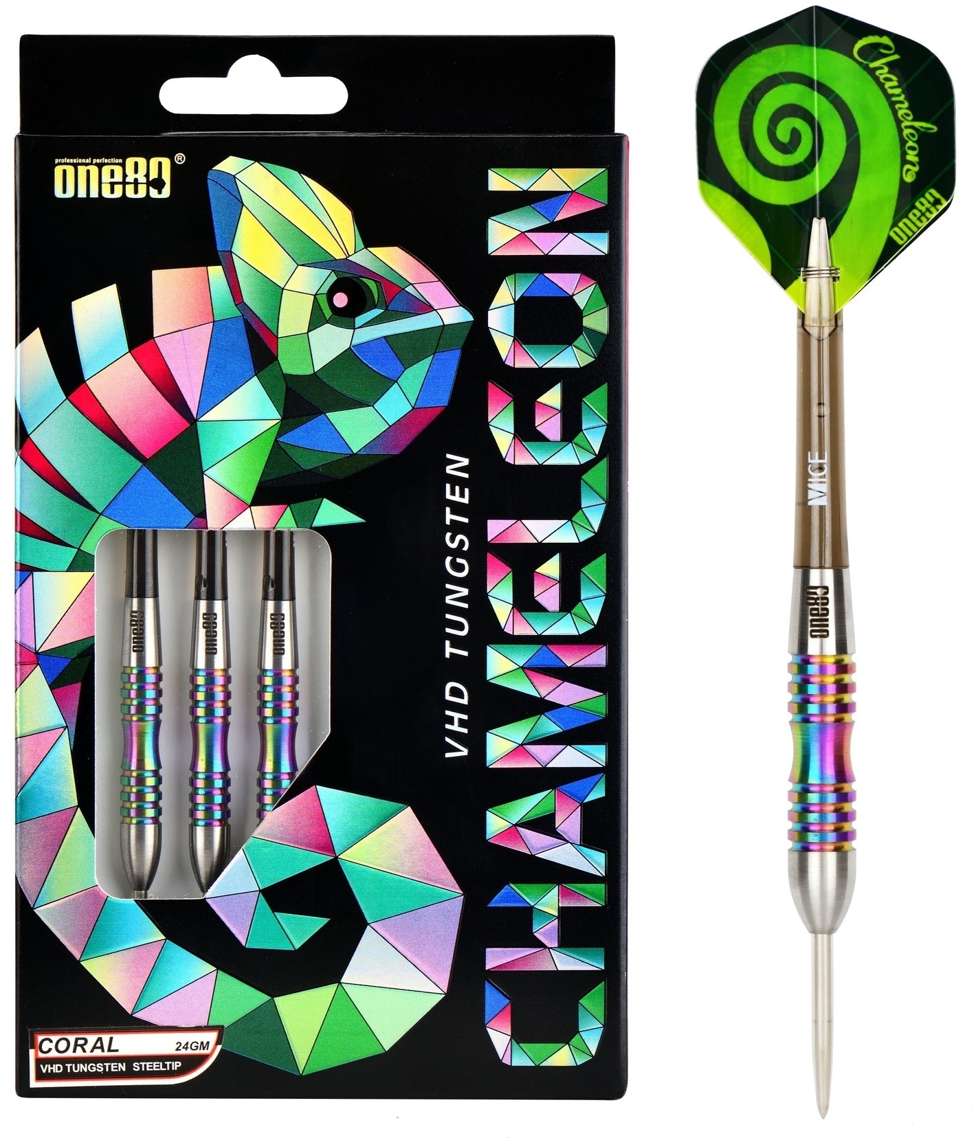 ONE80 Chameleon Coral 90% Steel Tip Darts - Dartshopper.eu