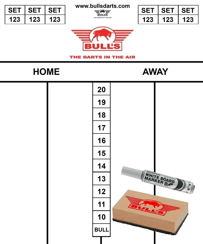 Bull's Scoreboard Set 35 x 25CM - Dartshopper.eu