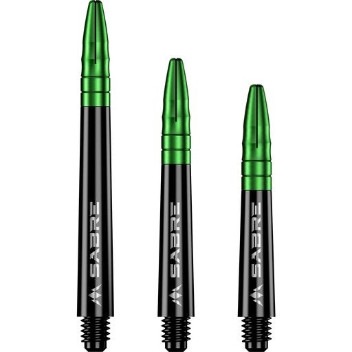 Mission Sabre Black Base Green Darts Shafts - Dartshopper.eu