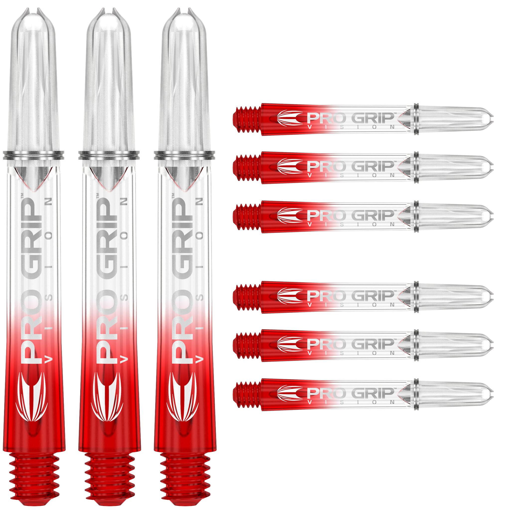 Target Pro Grip 3 Set Vision Red Darts Shafts - Dartshopper.eu