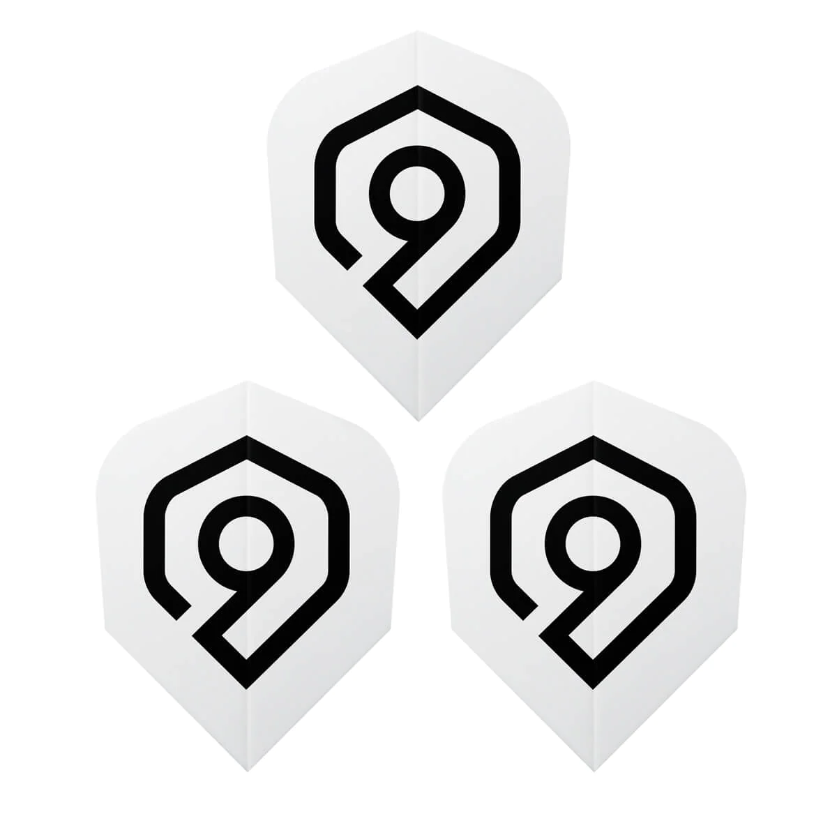 Perfect Nine Logo White Darts Flights - Dartshopper.eu