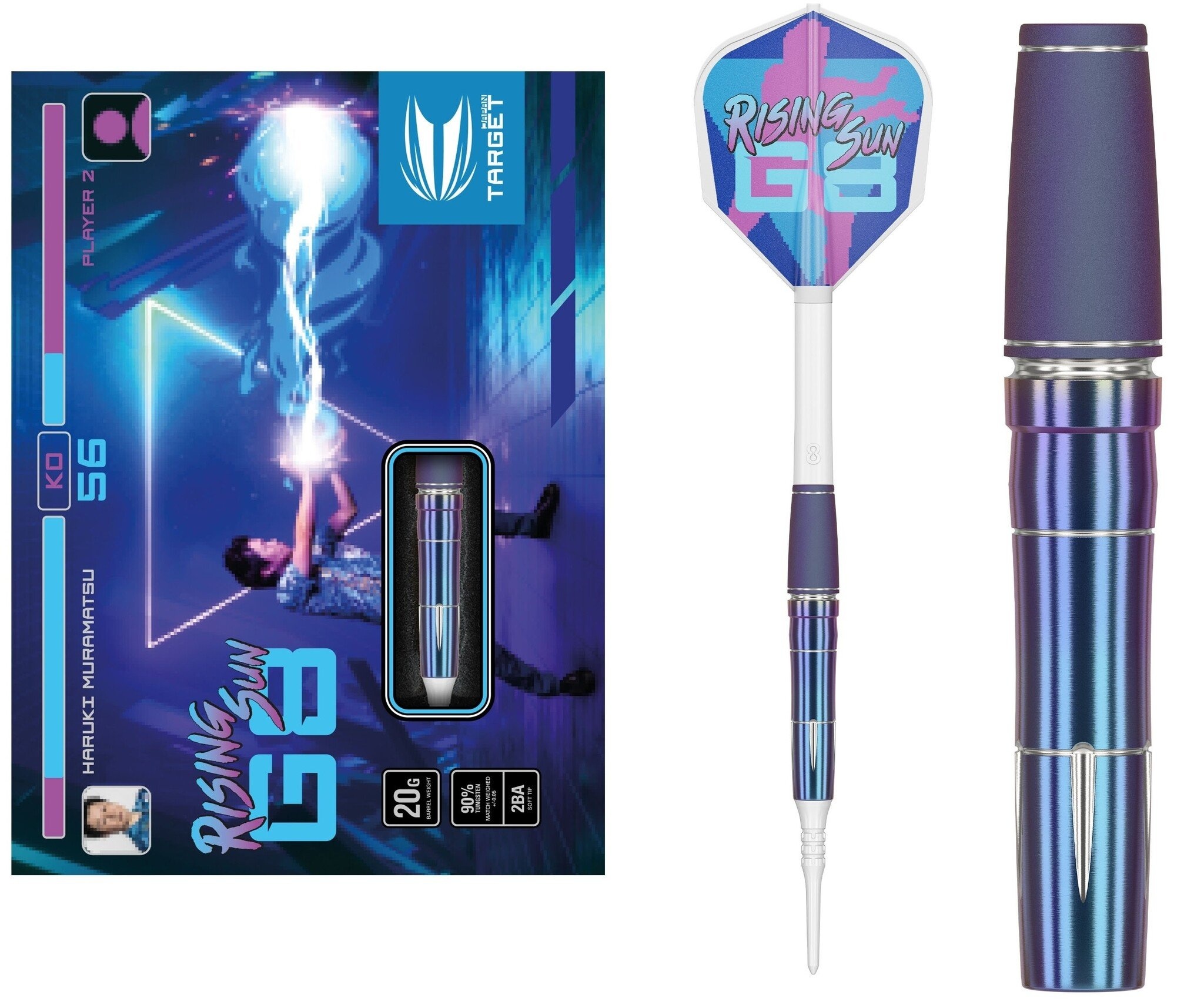 Target Japan Haruki Muramatsu Rising Sun G8 Flight 90% Soft Tip Darts ...