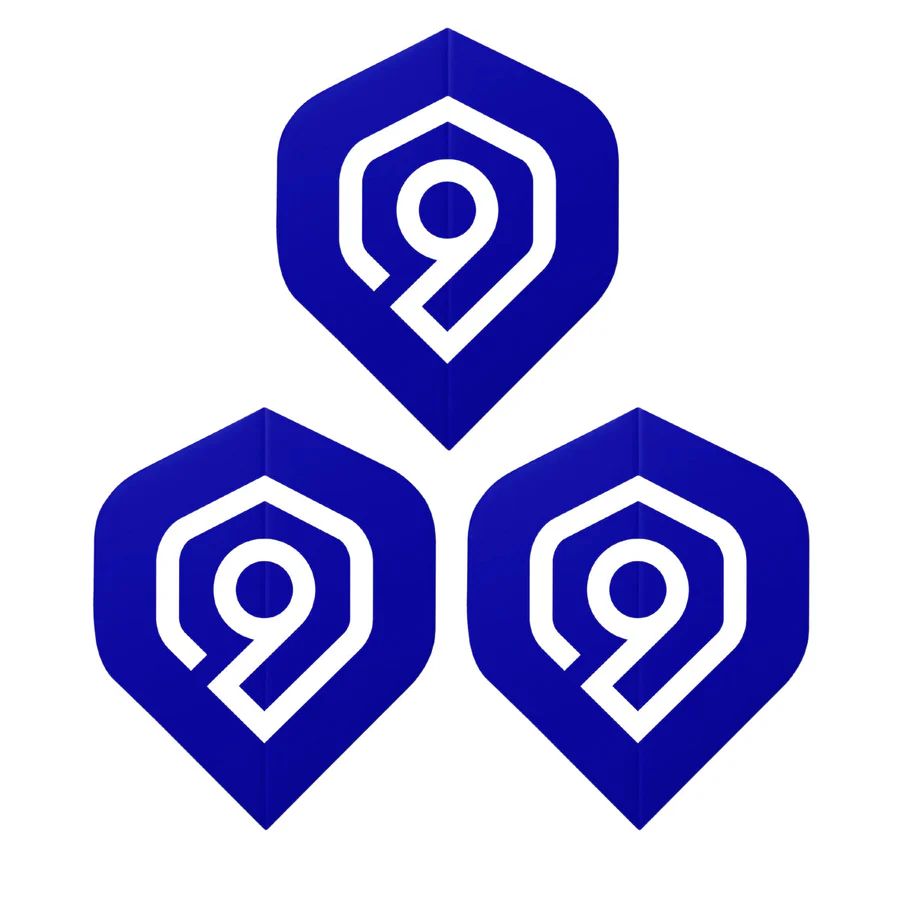 Perfect Nine Logo Blue Darts Flights - Dartshopper.eu
