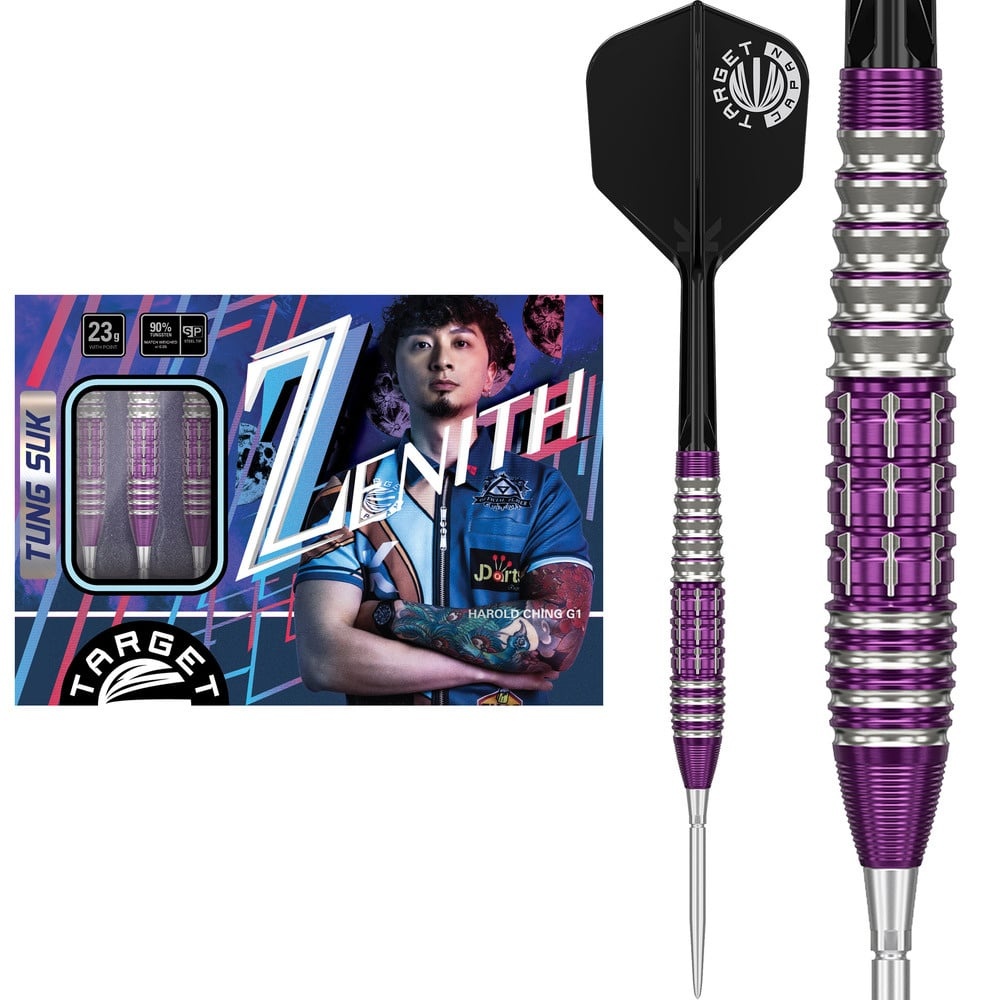 Target Japan Tung Suk Zenith G1 Swiss Point 90% Steel Tip Darts ...