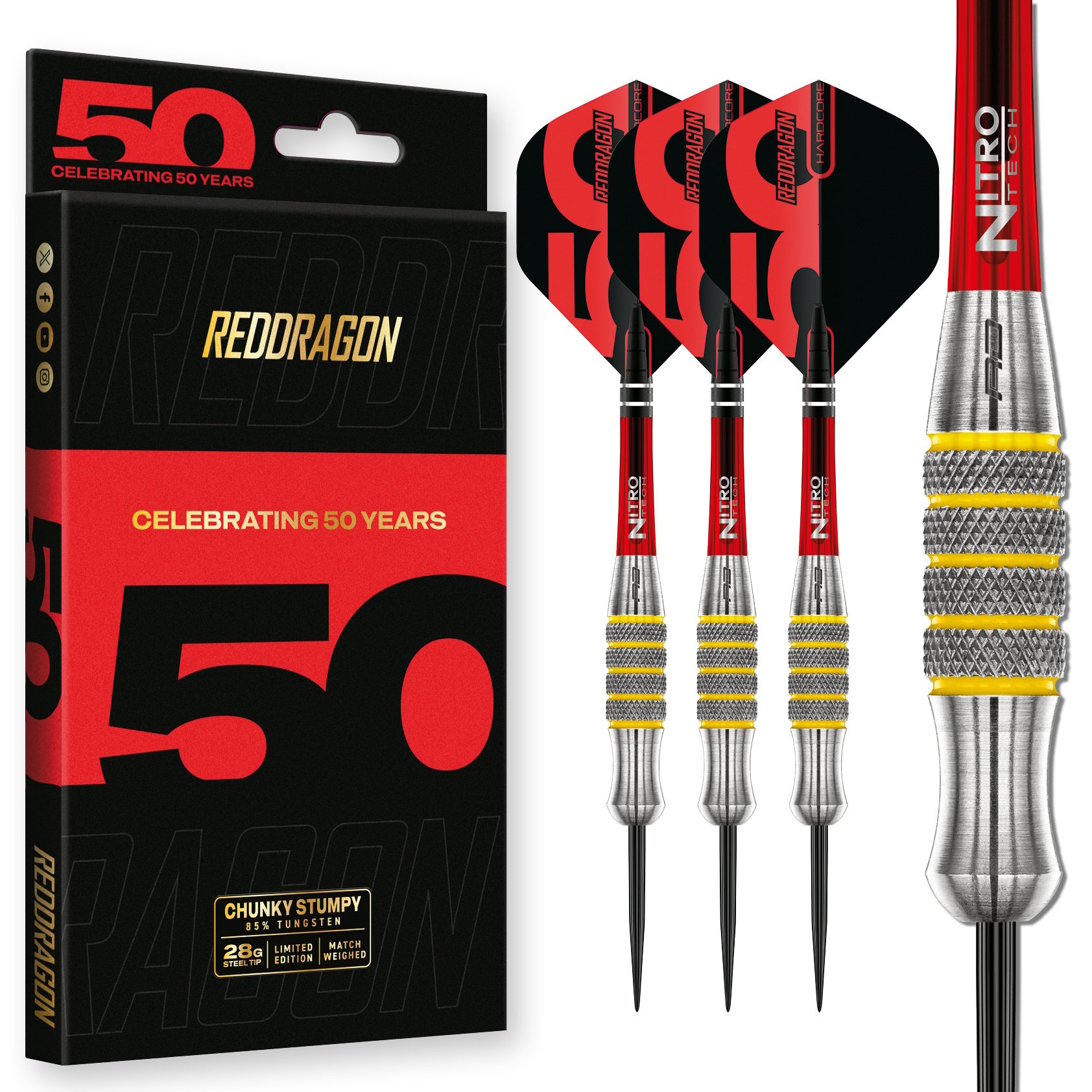 Red Dragon Chunky Stumpy 7 85% Limited Edition Steel Tip Darts ...