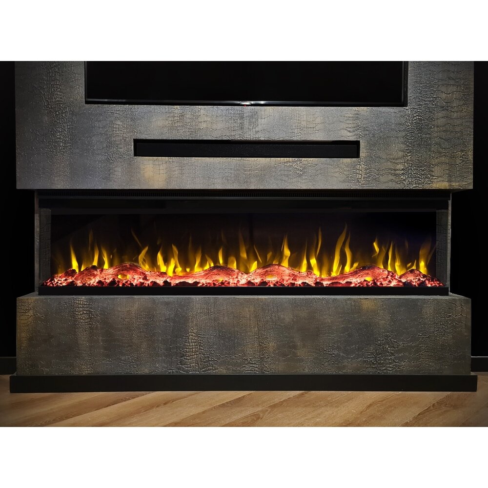 Valerio Fire Platina 3-zijdige elektrische haard 72 inch - 182cm ...