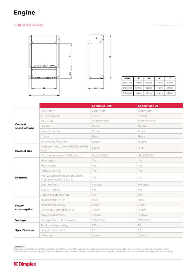Dimplex Engine 68-400 elektrische haard - Ambiance Haarden