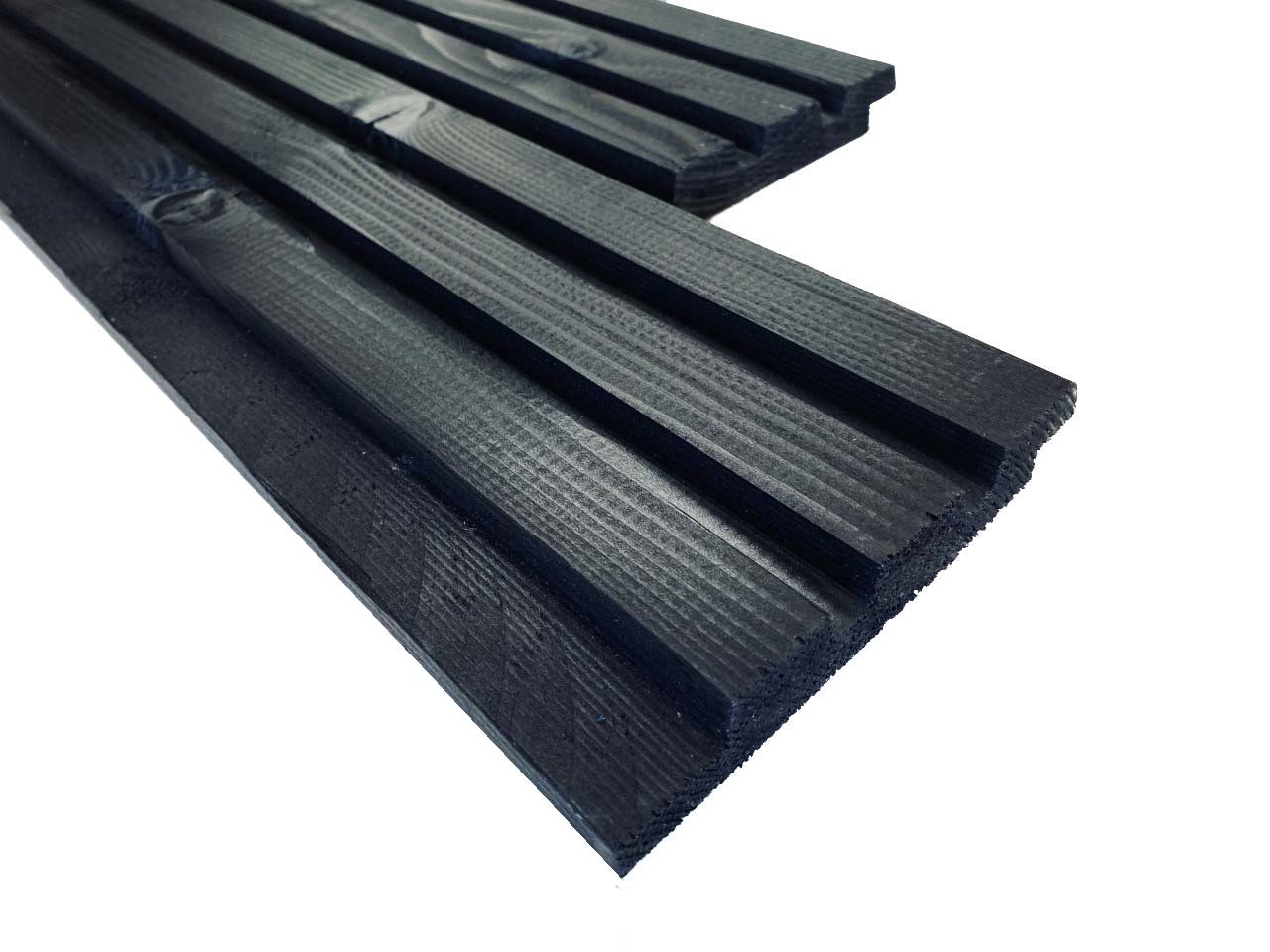 Rhombus triple profiel planken zwart gespoten - Houthandel van Gelder