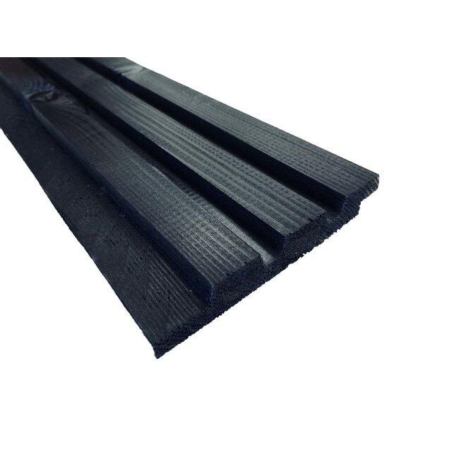 Rhombus triple profiel planken zwart gespoten - Houthandel van Gelder