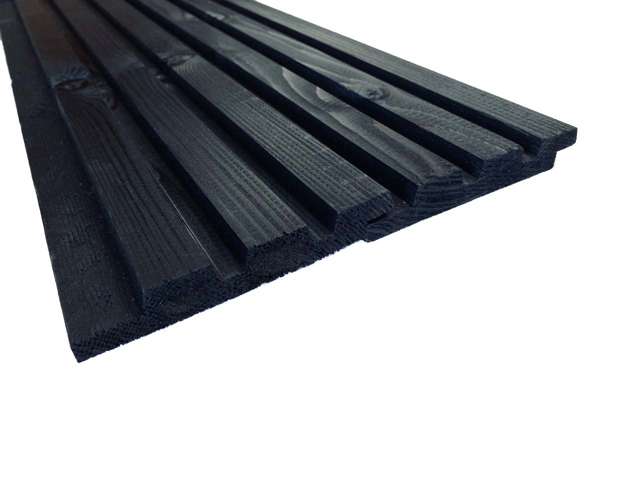 Rhombus triple profiel planken zwart gespoten - Houthandel van Gelder