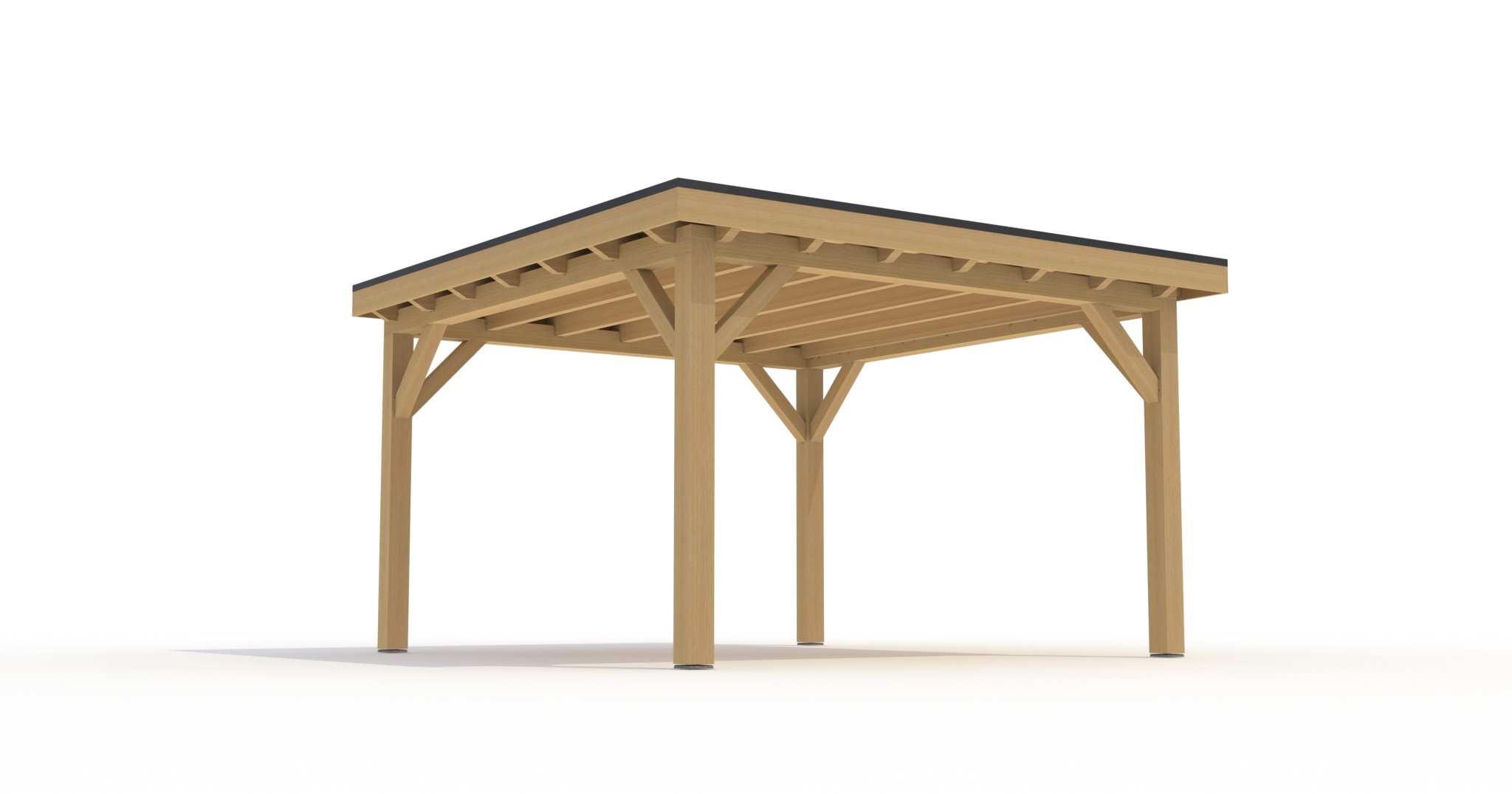 Eiken Overkapping Robuust Bouwpakket | 400x400 cm | 4x4 m - Houthandel ...