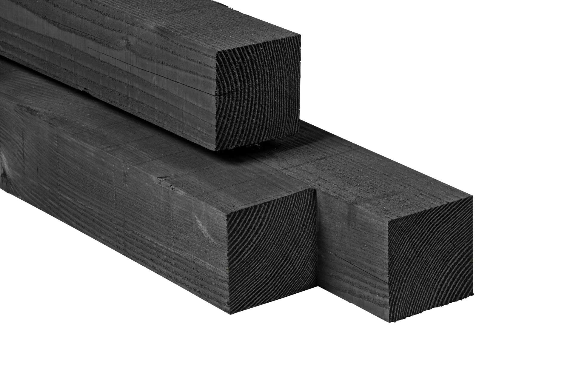 Douglas Paal Zwart 15x15 | Zwarte Douglas Balk 150x150 mm - Houthandel ...