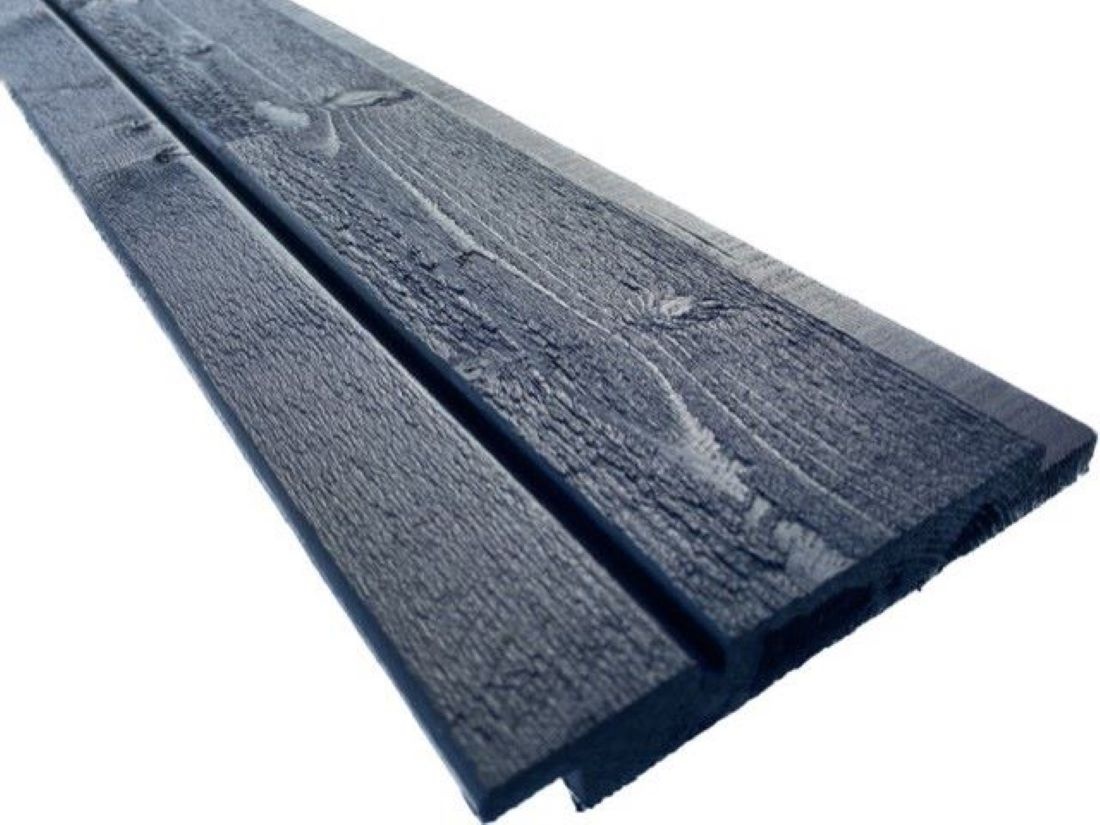 Barcode profiel vuren Zwart gespoten | Barcode profiel hout ...