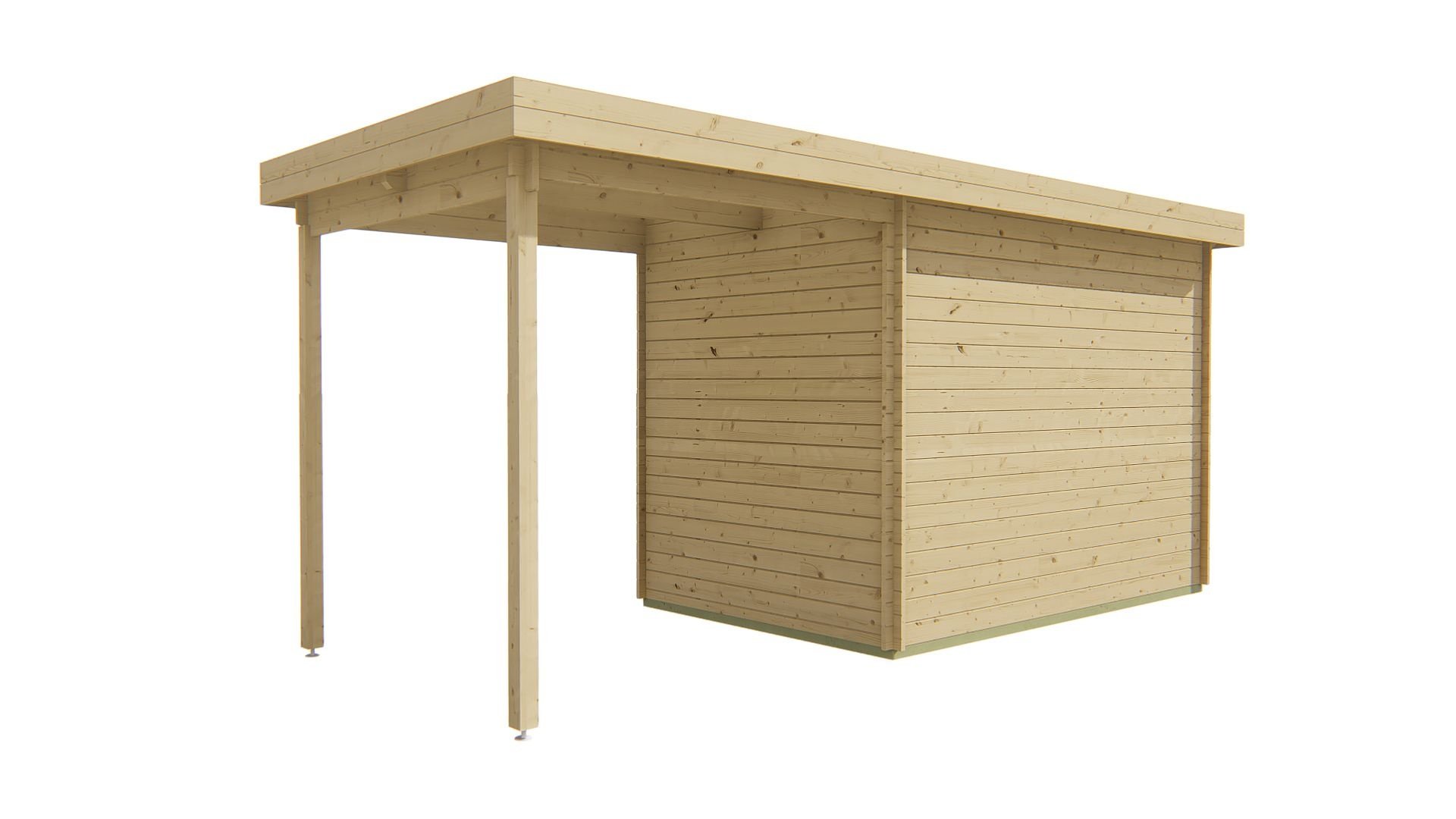 Blokhut Middelmodern | Tuinhuis met Overkapping 5x2 - Houthandel van Gelder