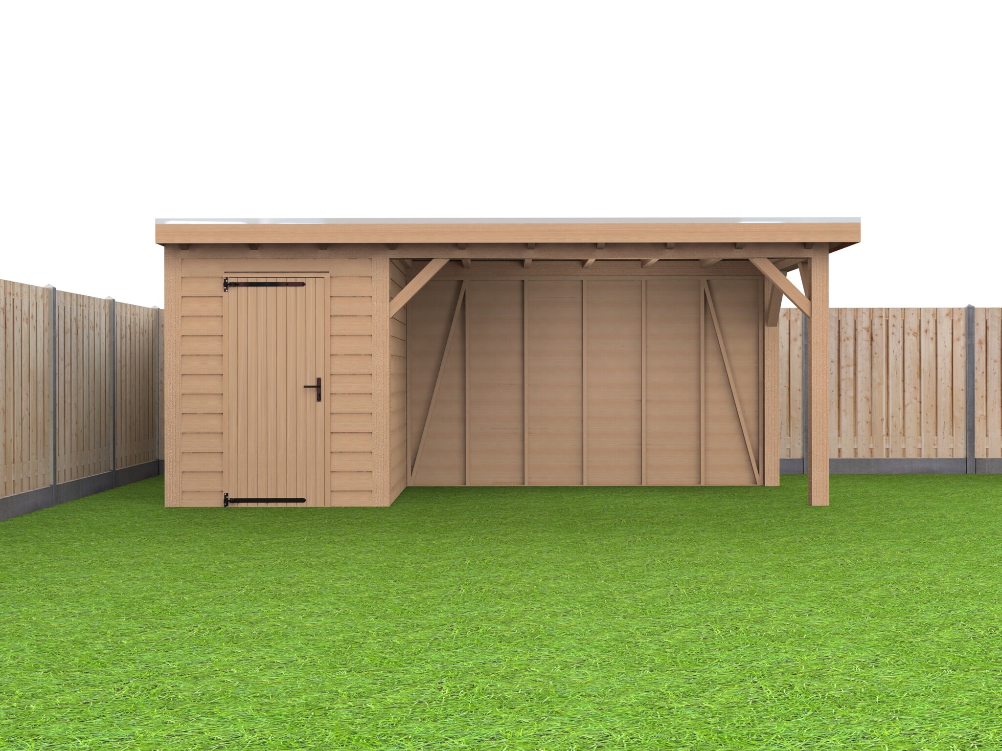 Douglas Overkapping Met Schuur 600x300 cm | 6x3 m Bouwpakket ...