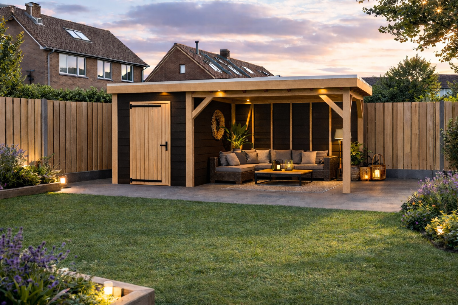 Douglas Overkapping Met Schuur 500x400 cm | 5x4 m Bouwpakket ...