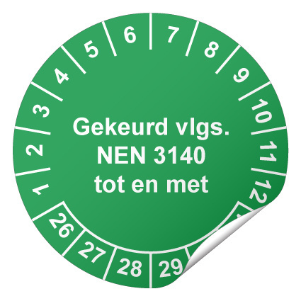 NEN 3140 keuringssticker - Allesveilig.nl