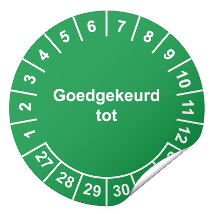 Keuringssticker goedgekeurd tot - Allesveilig.nl