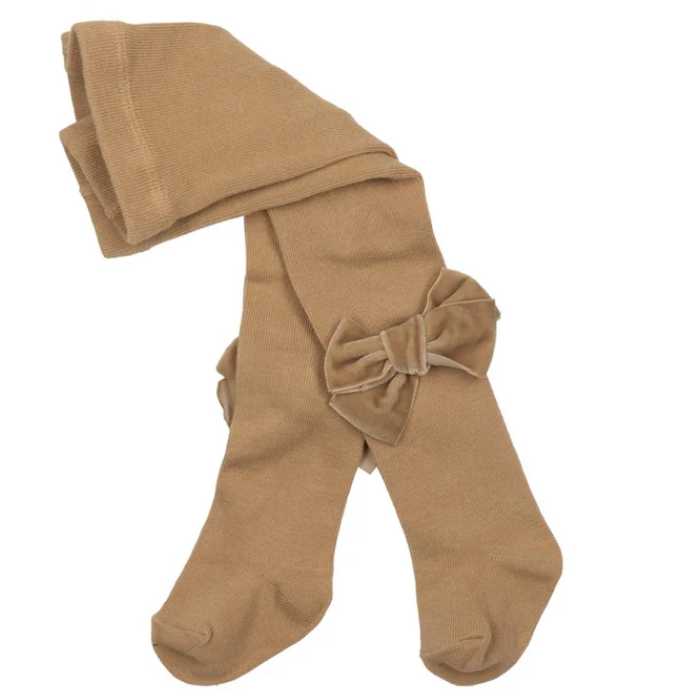 Collants-bow Velvet-beige - Ciao Bambino