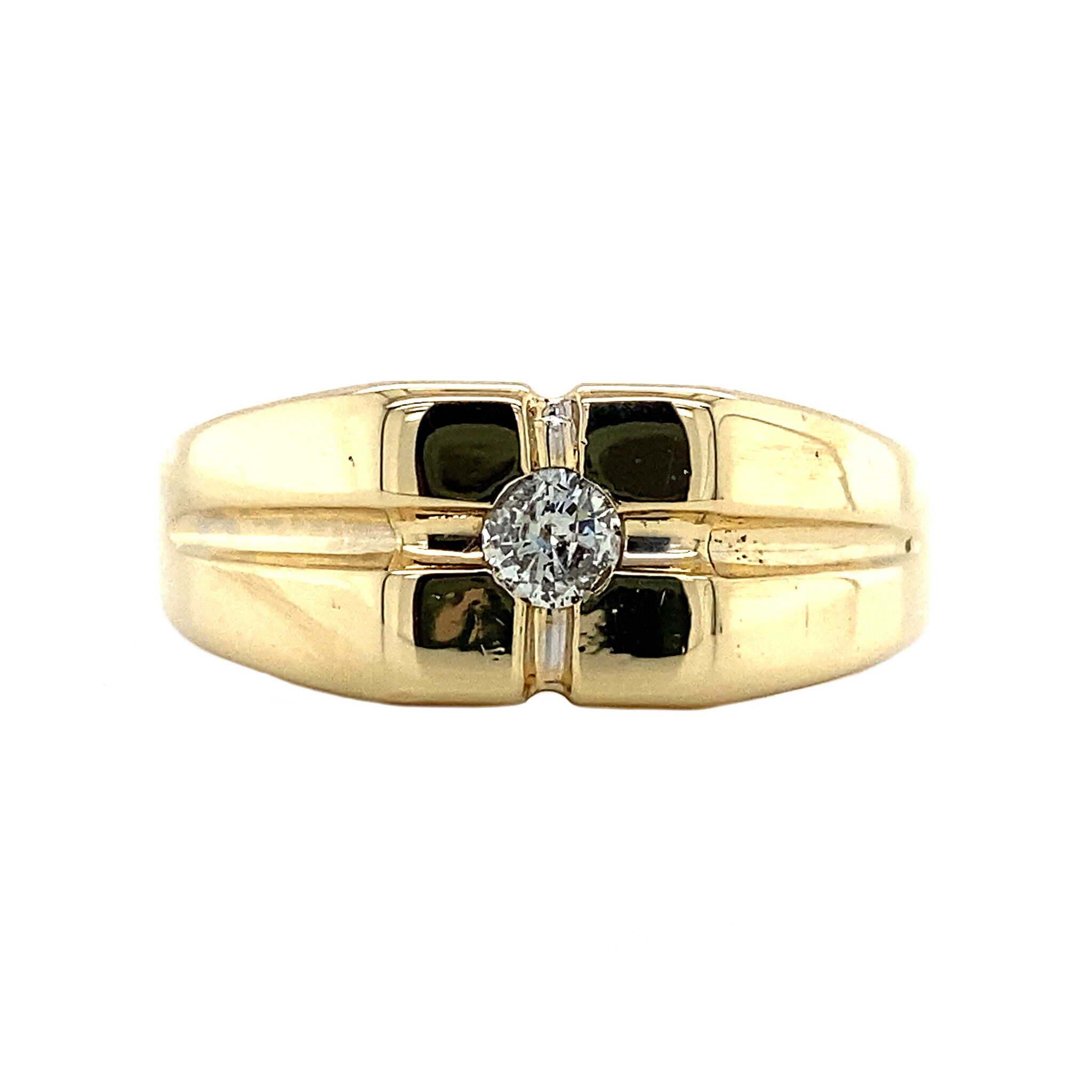 Gouden ring met diamant 14 krt - Vintage Jewellery